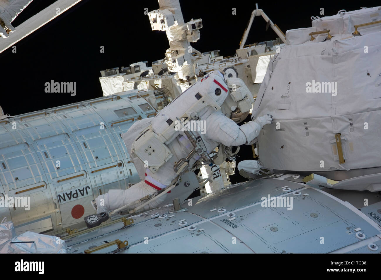 Astronaut participates in a session of extravehicular activity Stock ...