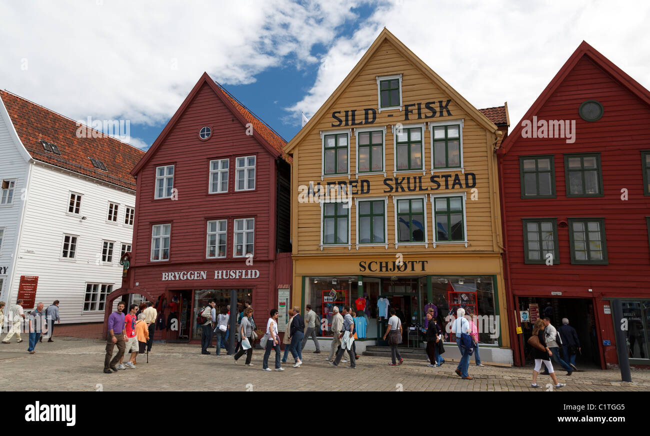 house facades in Bryggen in Bergen Stock Photo - Alamy