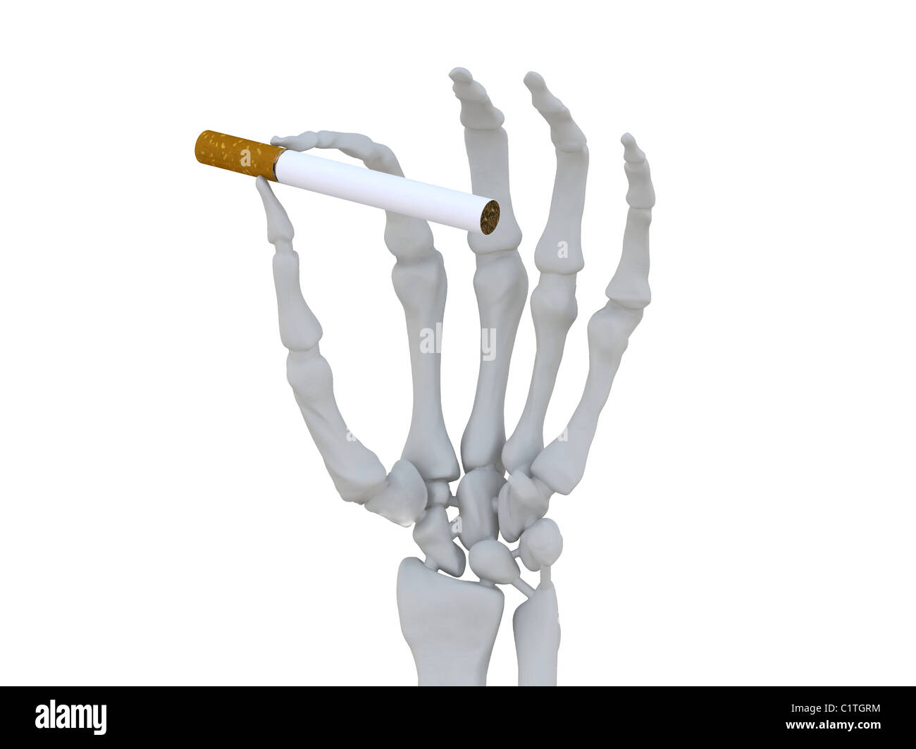 Skeleton Hand Holding Cigarette