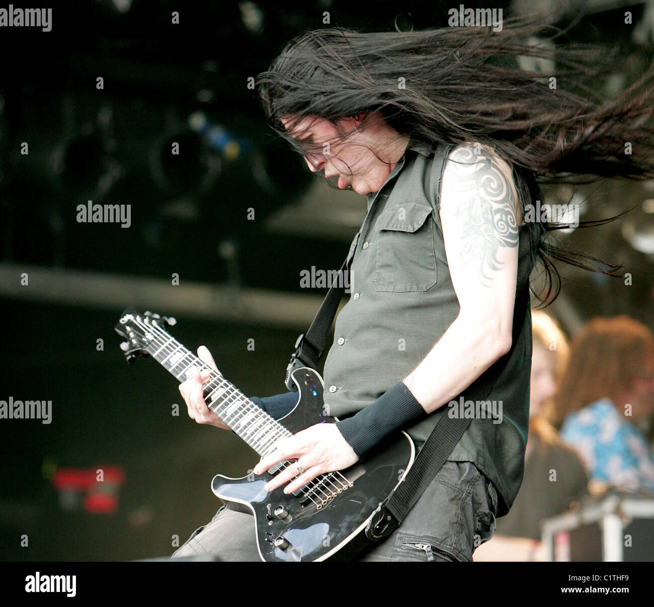 Greg Mackintosh, of Paradise Lost performing live at Sonisphere ...