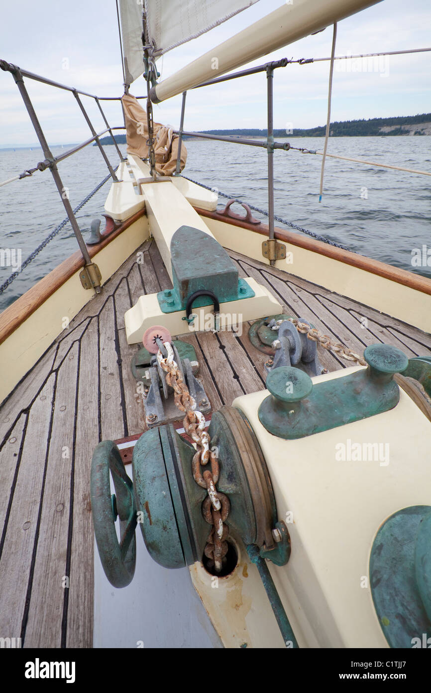 Bow of schooner Suva Stock Photo - Alamy