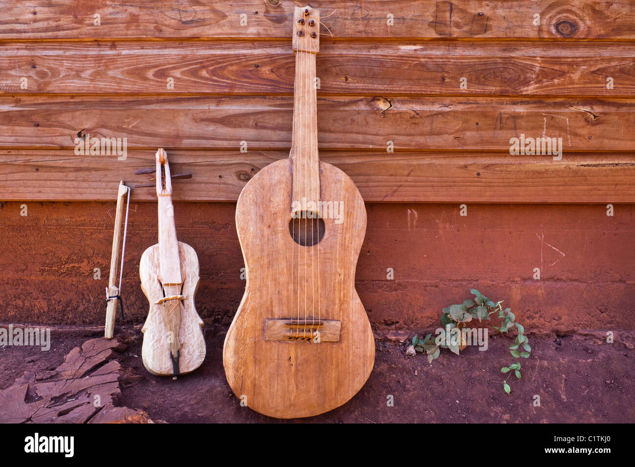 Hand made mbya guarani indigenous guitar hi-res stock photography and ...