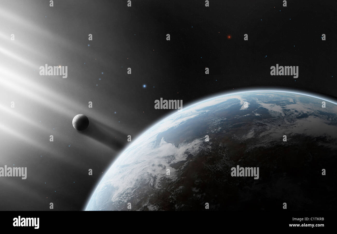 A strange alien light approaches the Earth Stock Photo - Alamy