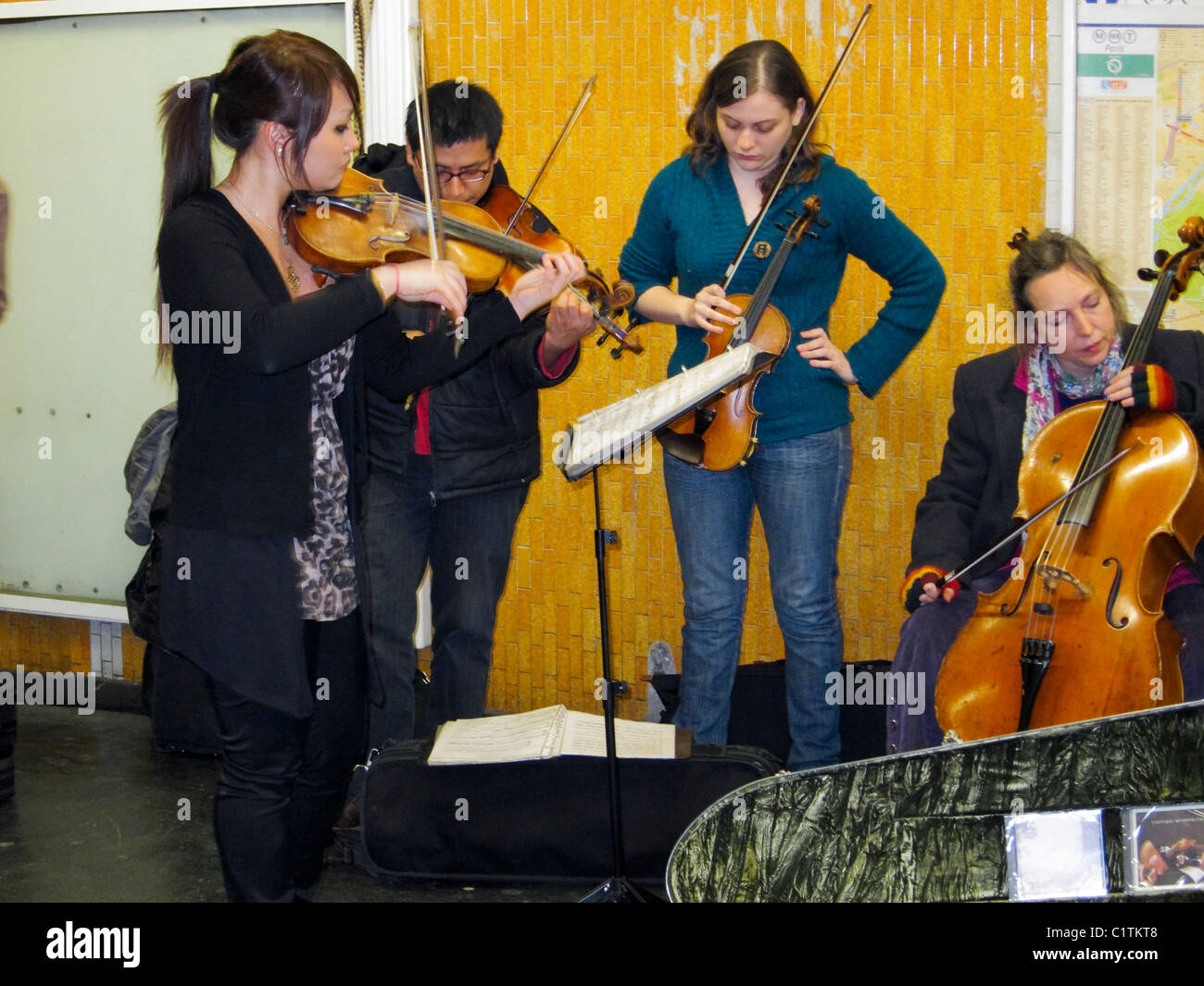 Paris, France, Small Group People, Women, Classical Musicians ...