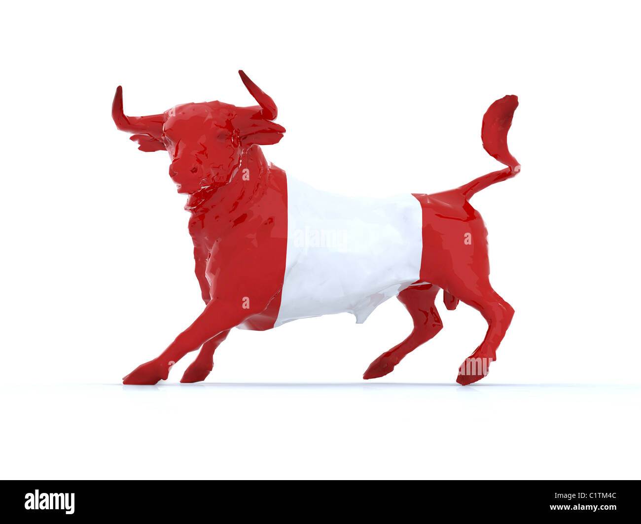 peruvian bull with flag, 3d illustration Stock Photo - Alamy