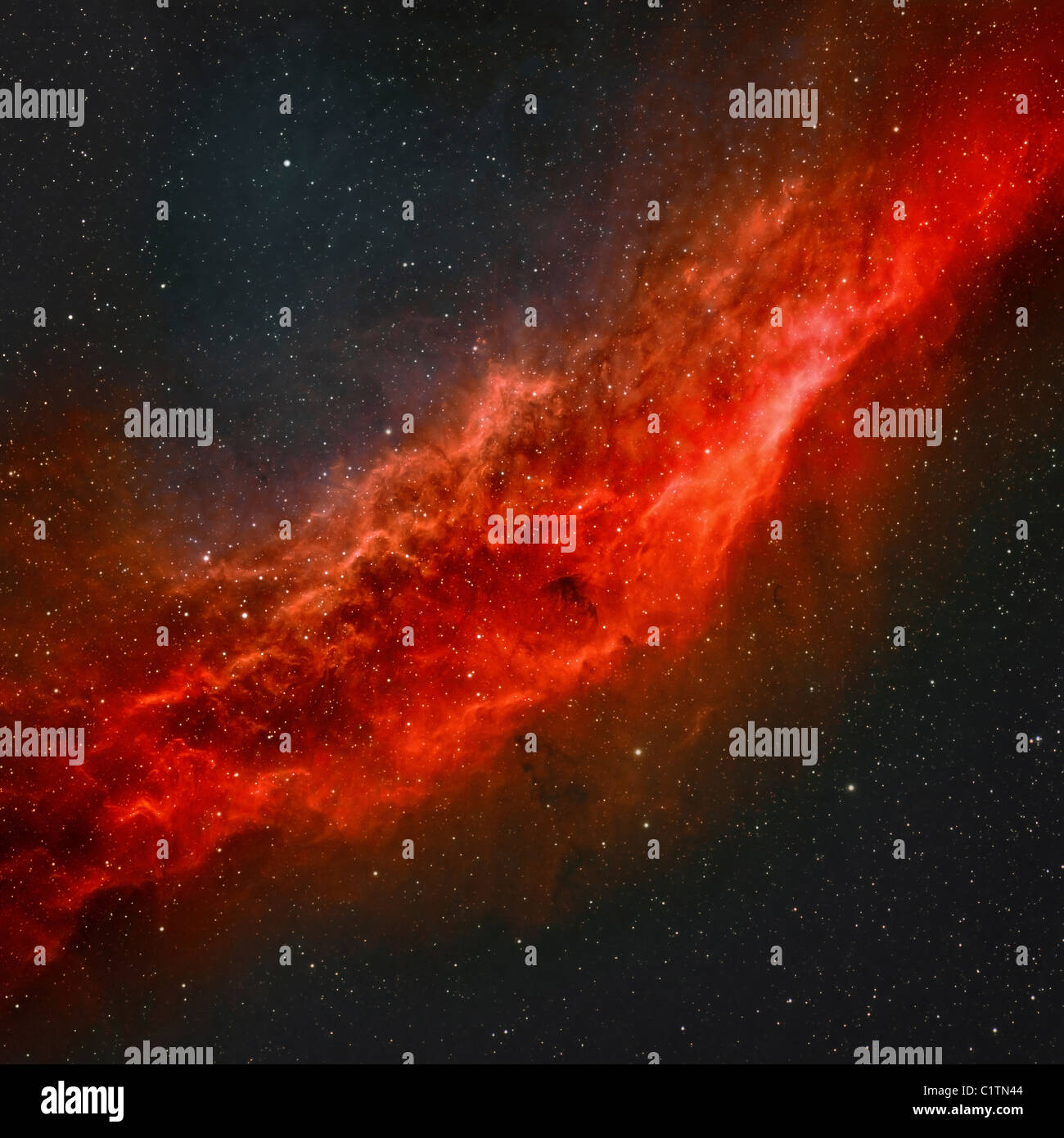 True color image of NGC 1499, The California Nebula Stock Photo - Alamy