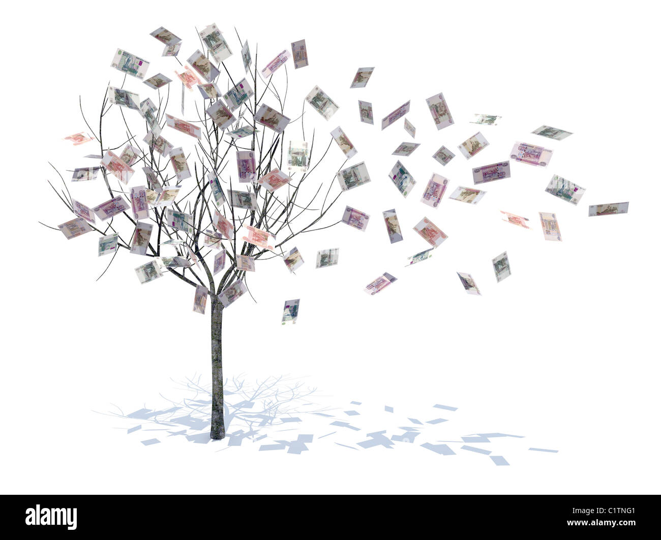 Money tree bank notes Cut Out Stock Images & Pictures - Alamy
