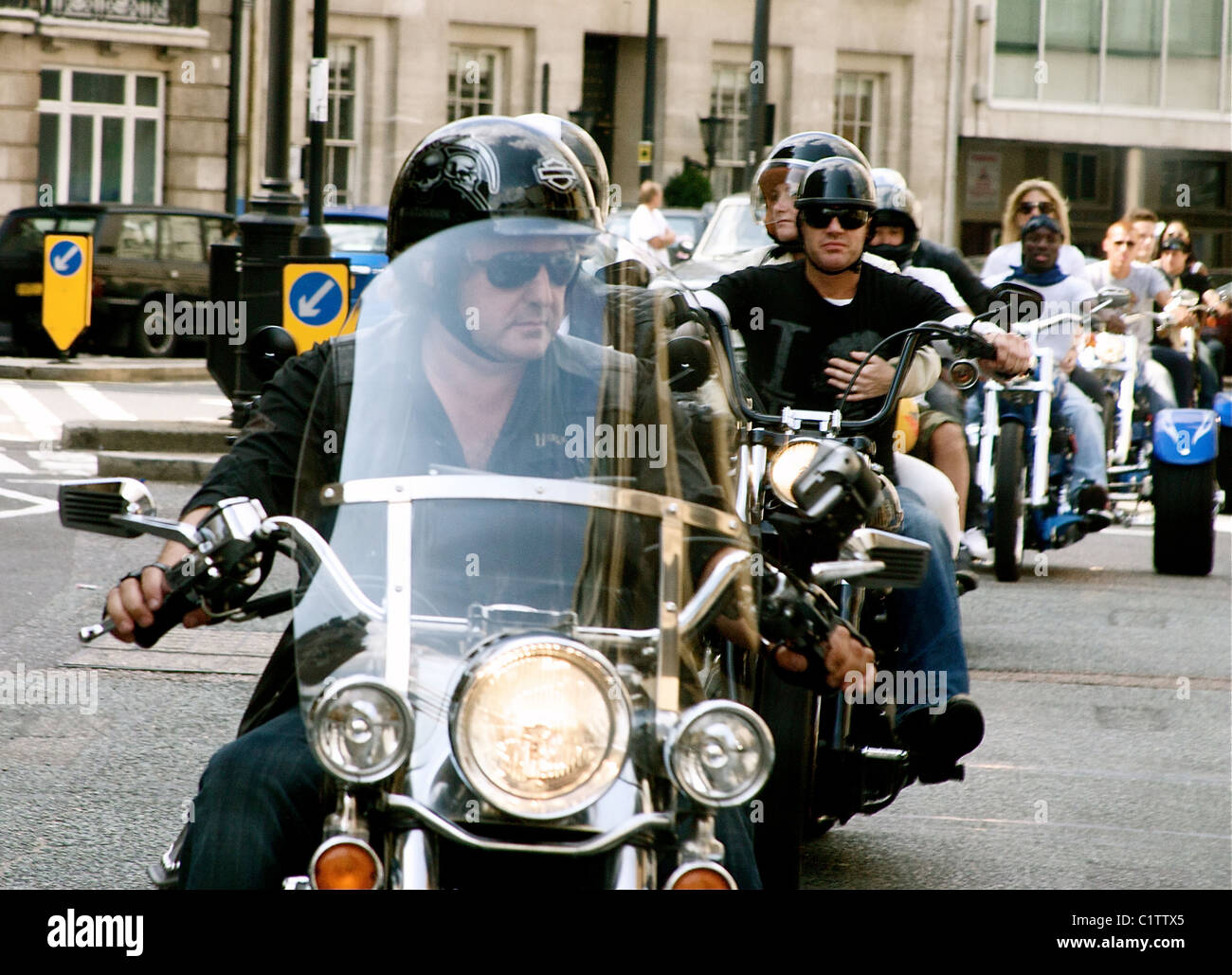 Mark Fuller Harley Davidson celebrity bike ride held at the Ace Cafe ...
