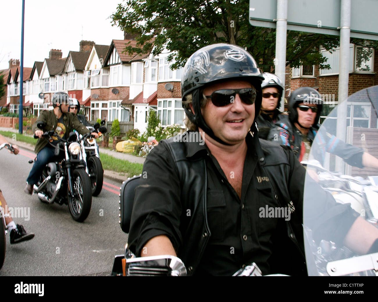 Mark Fuller Harley Davidson celebrity bike ride held at the Ace Cafe ...