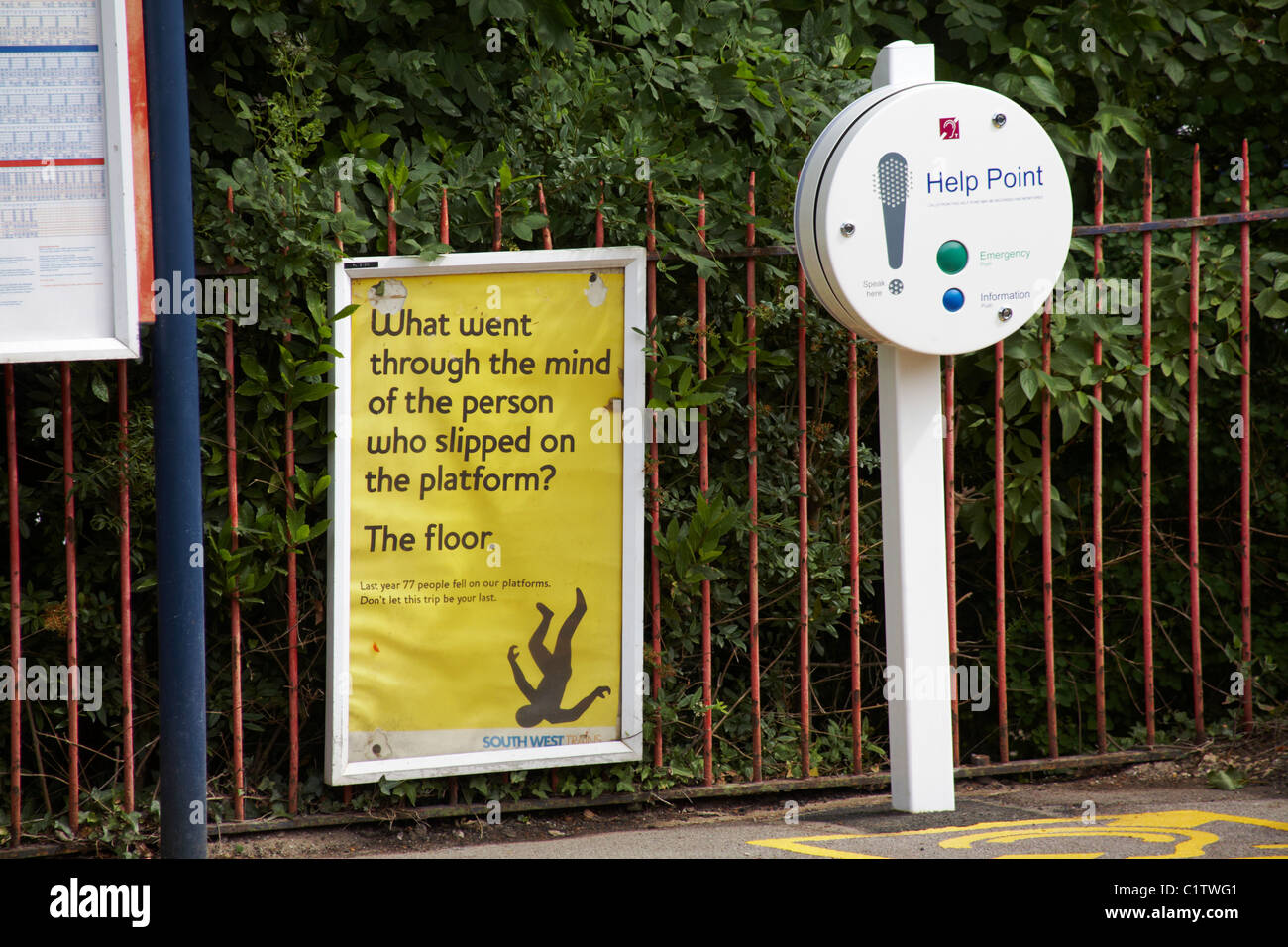 Notice about falling on platform hi-res stock photography and images ...