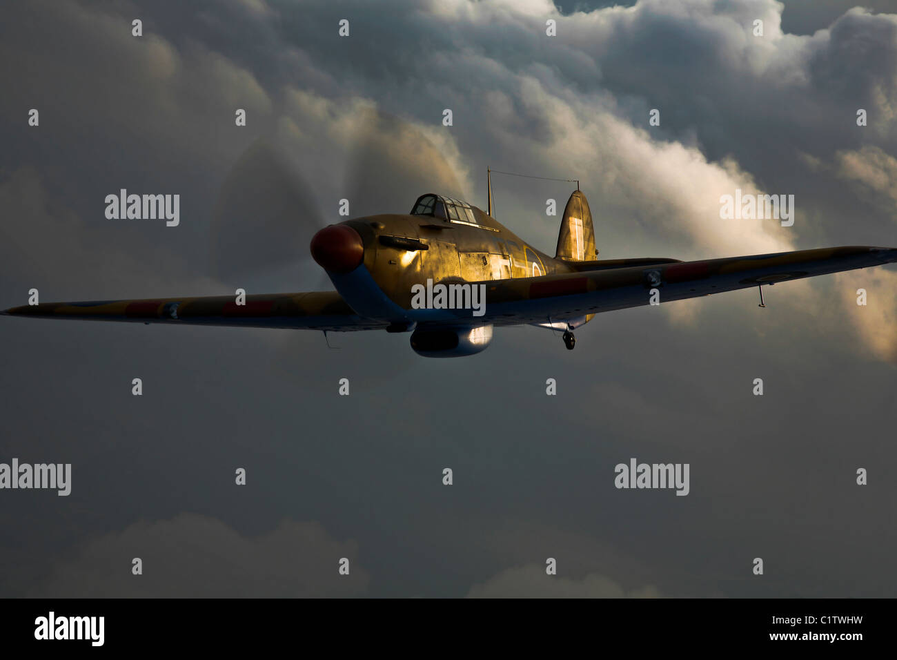 A Hawker Hurricane aircraft in flight over Galveston, Texas Stock Photo ...