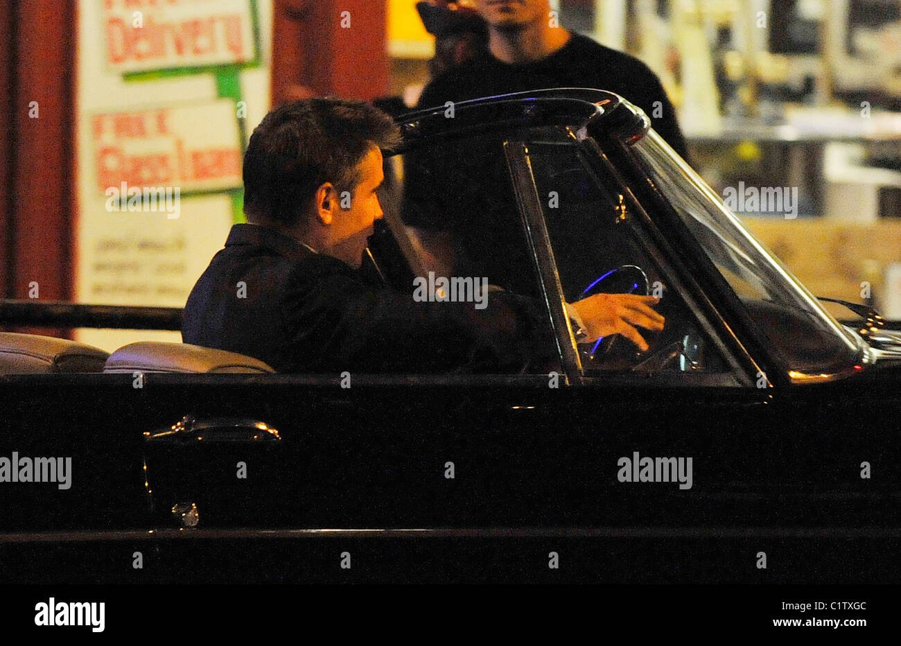 Colin Farrell driving a Rolls Royce on the film set of his latest movie ...