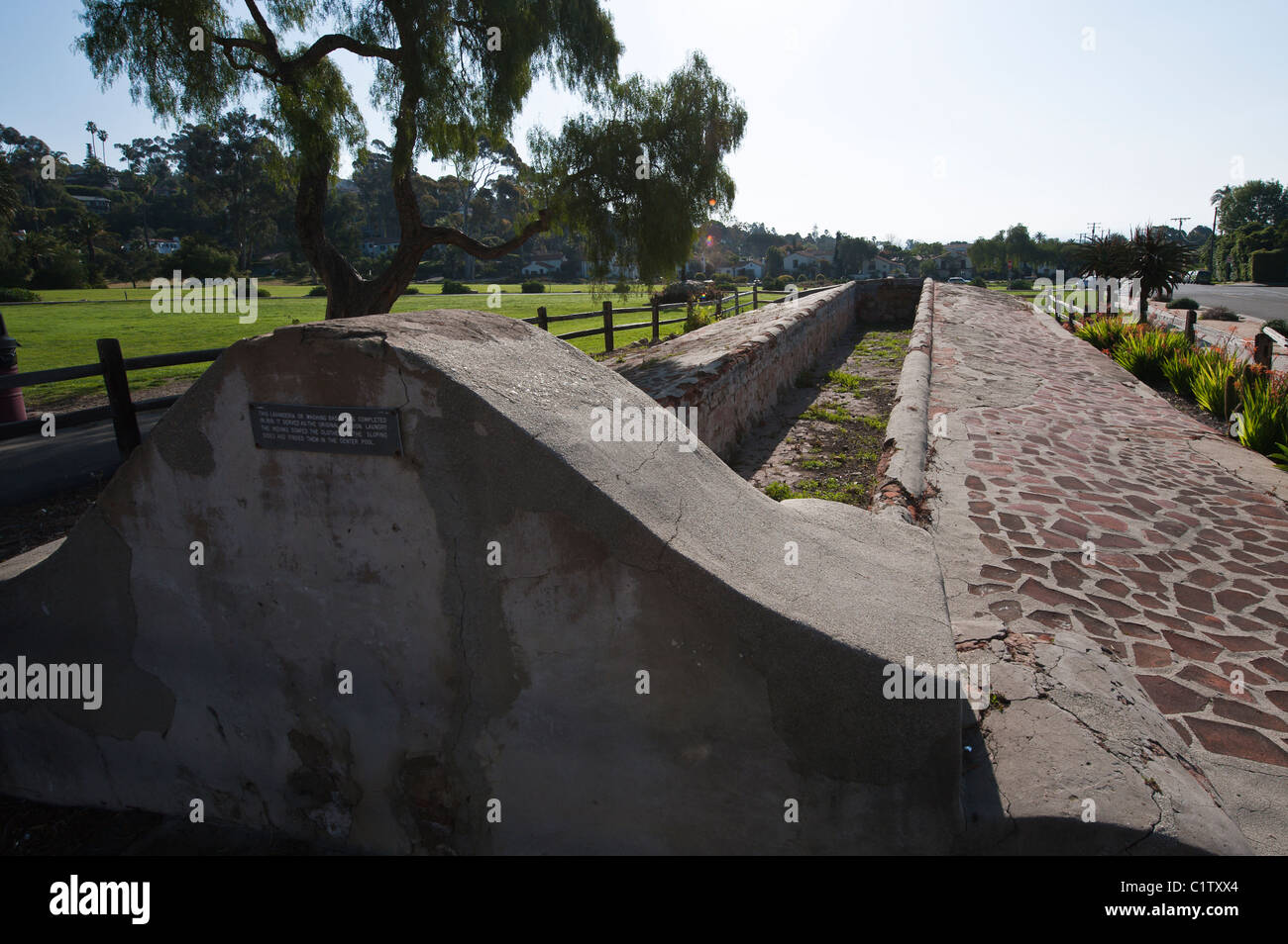 Santa Barbara, California. Historic tanning vats at the Santa Barbara ...