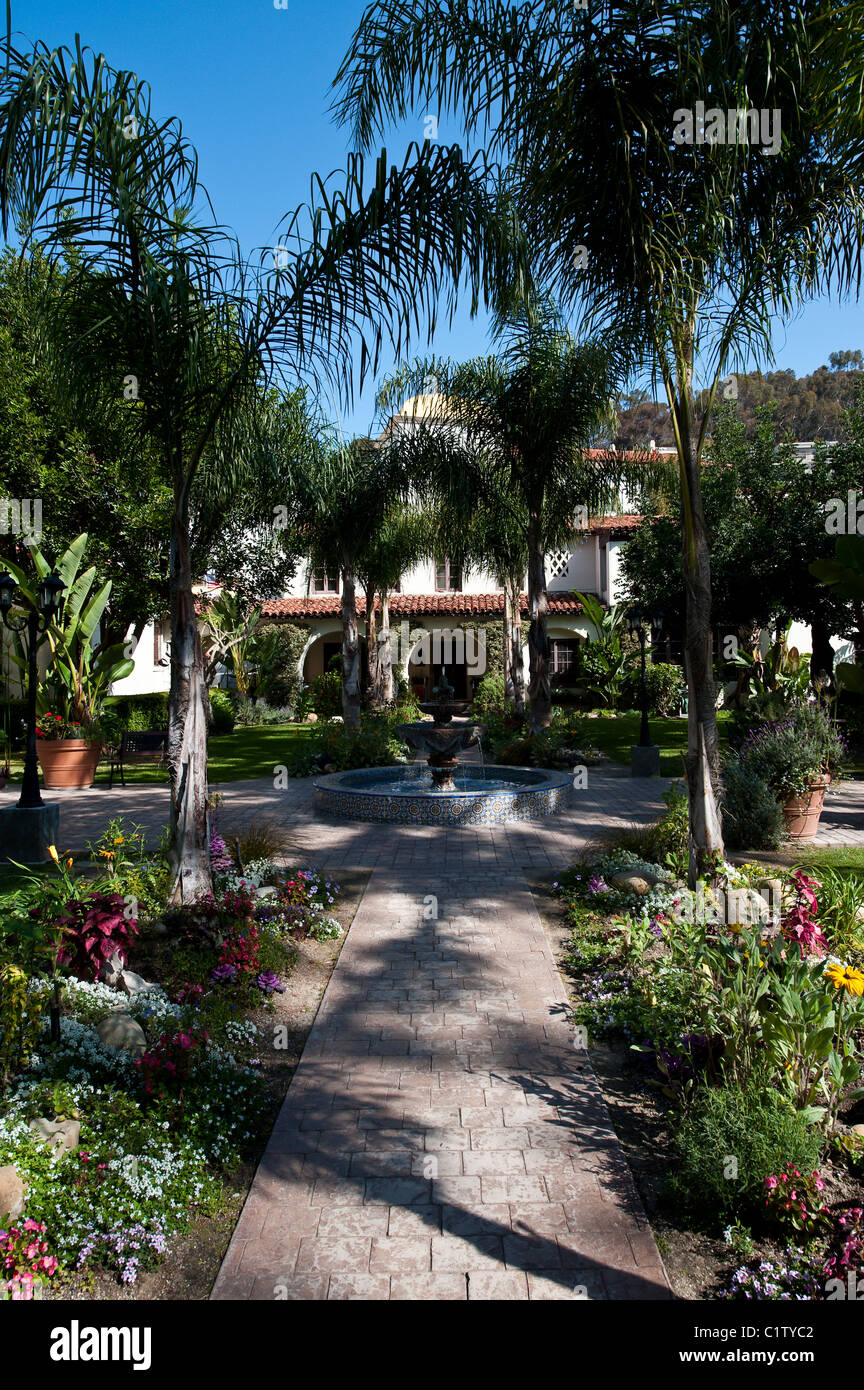 Ventura, California. Courtyard gardens at the Old Mission San ...