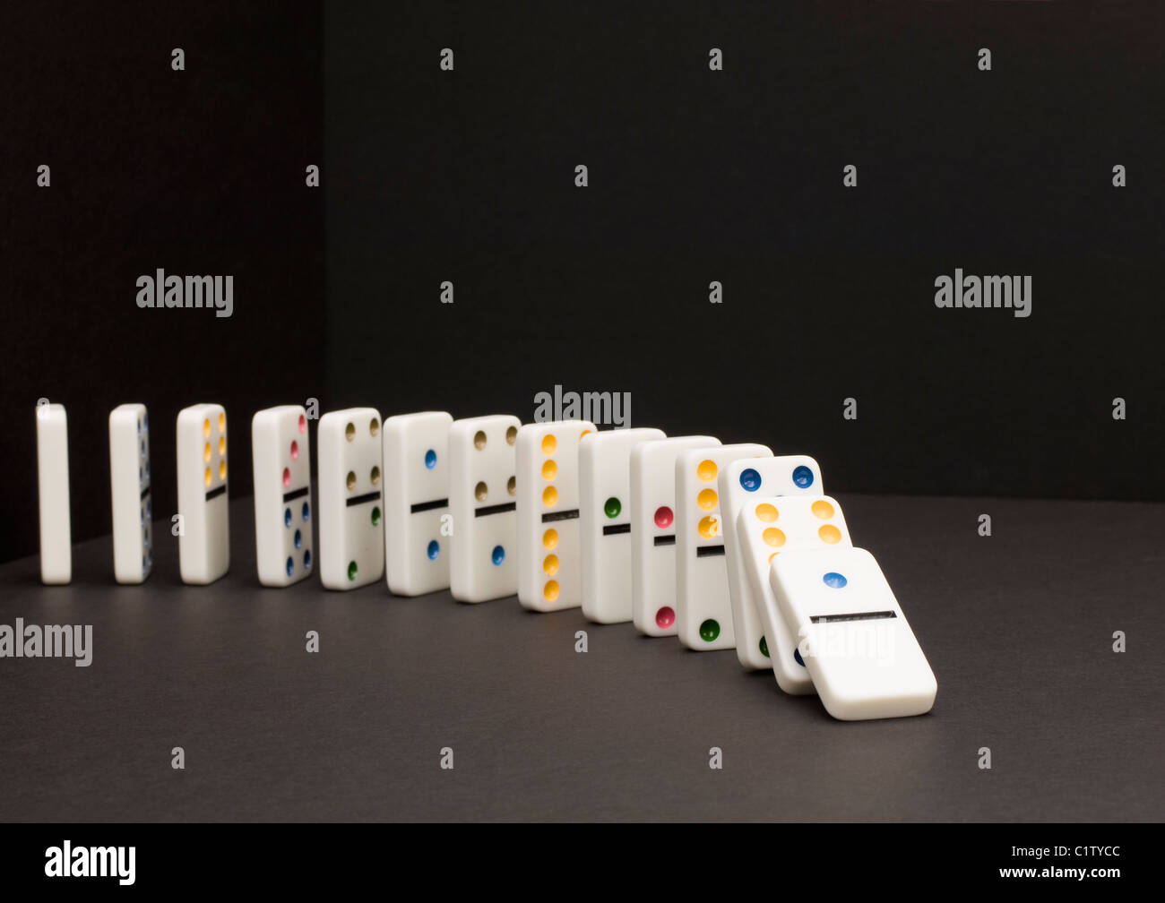 falling domino sequence Stock Photo - Alamy