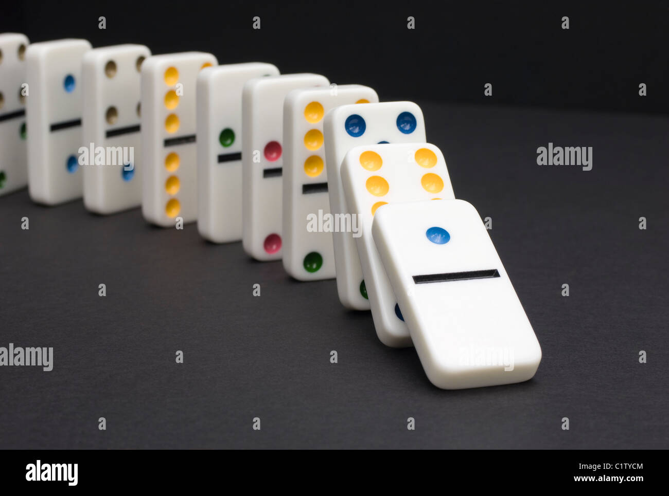 falling domino sequence Stock Photo - Alamy