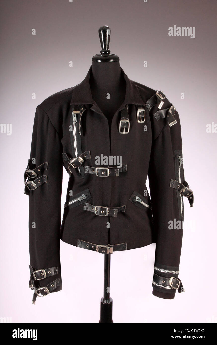 Black synthetic blend concert worn jacket from Jackson’s first tour as ...