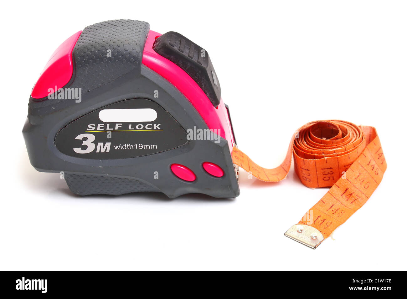 roulette for measuring of length isolated on white background Stock ...