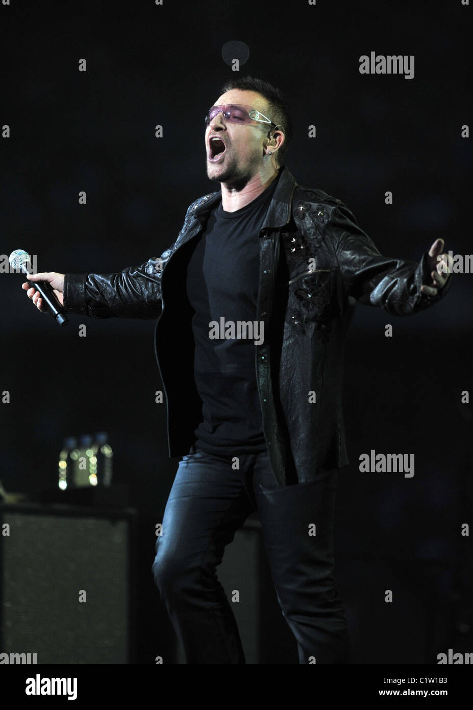 Bono live at Wembley Stadium during the UK leg of their 360 Tour ...