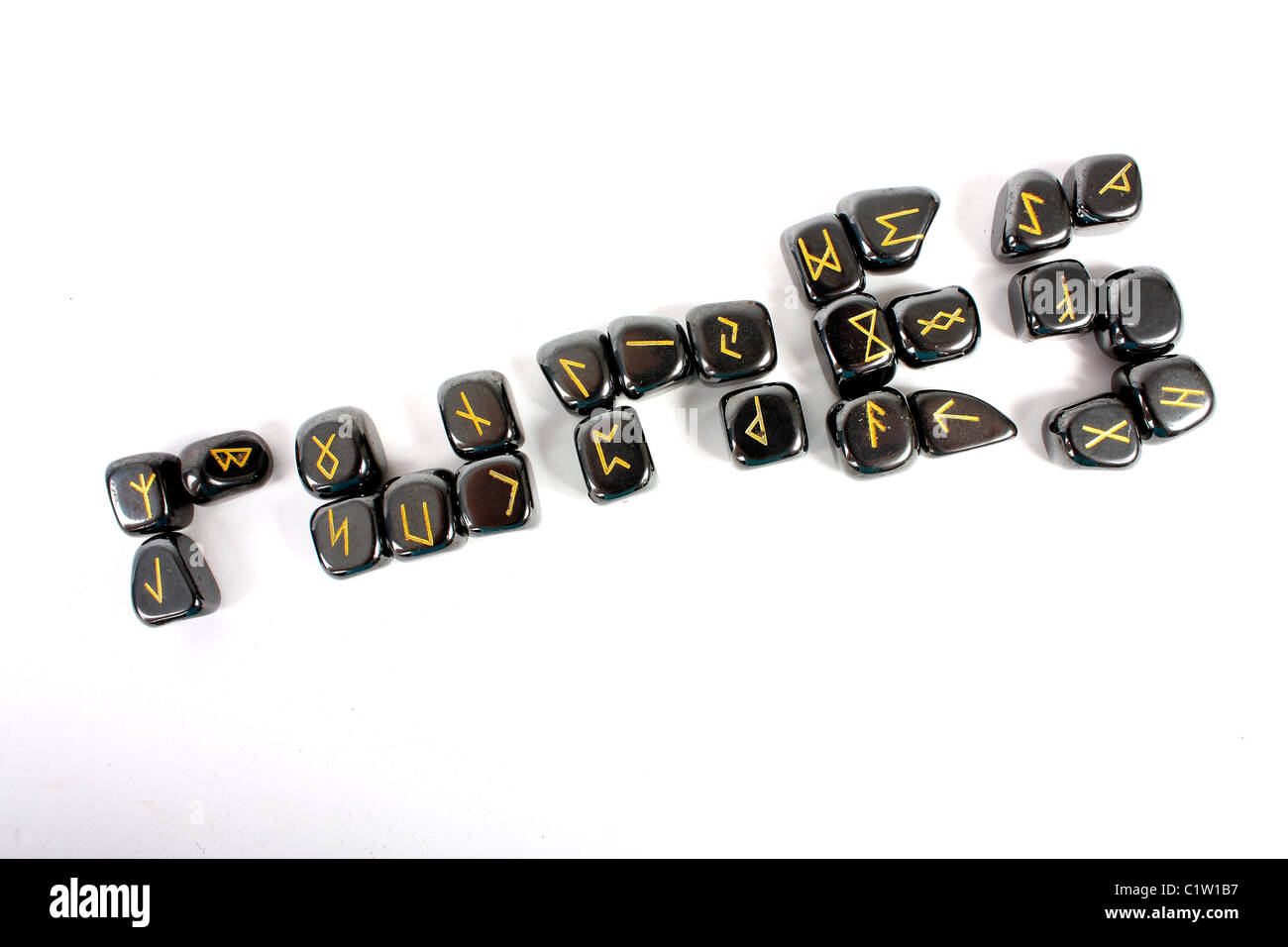A black set of Elder Futhark Norse runes for fortune telling and ...