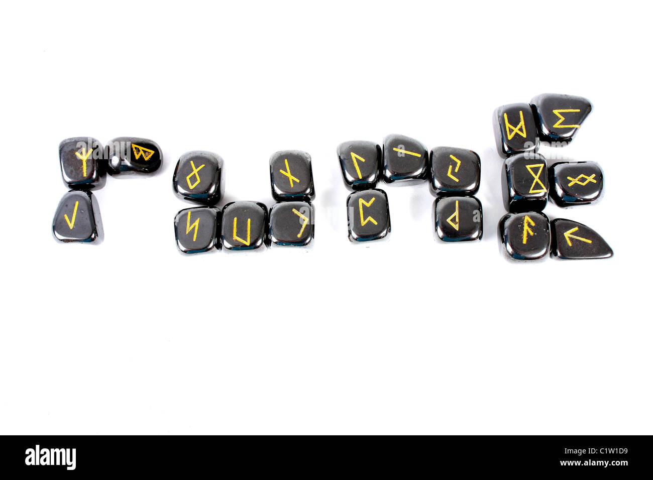 A black set of Elder Futhark Norse runes for fortune telling and ...