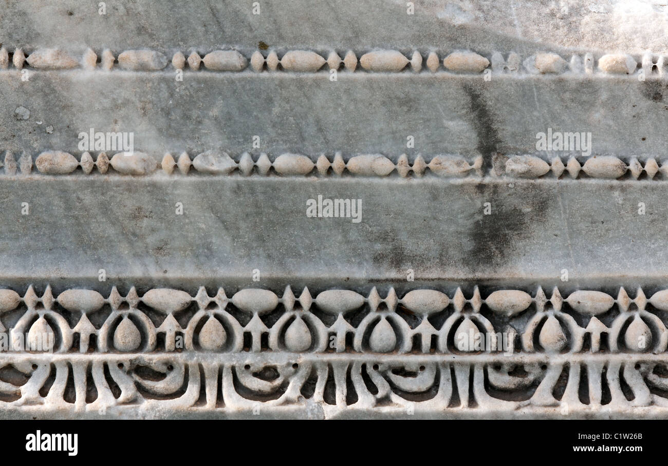Carved patterns in the old white marble Stock Photo - Alamy
