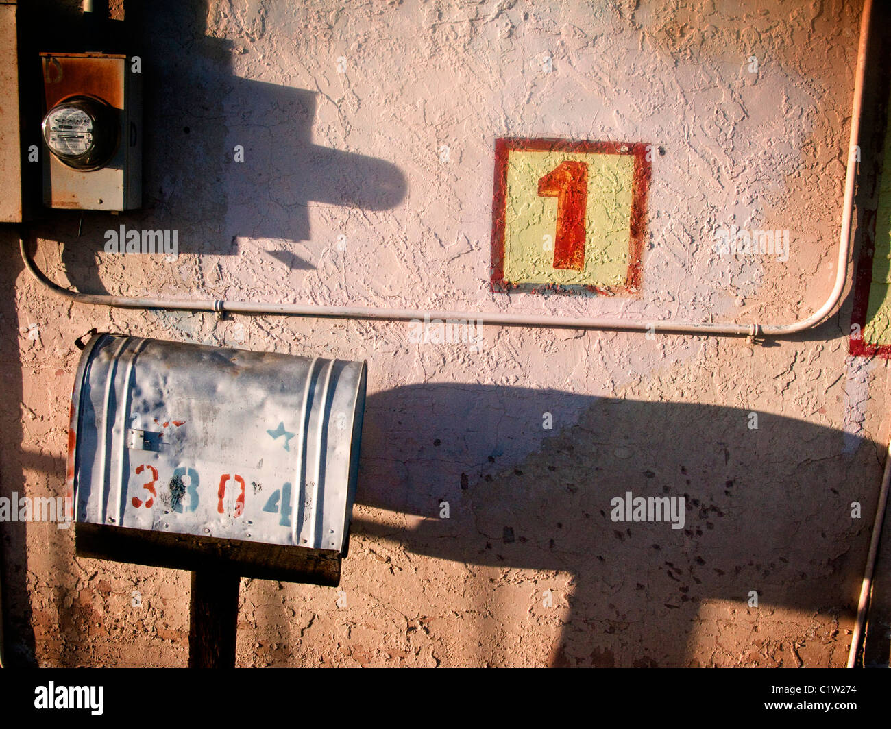 Numbers on the side of an old building Stock Photo - Alamy