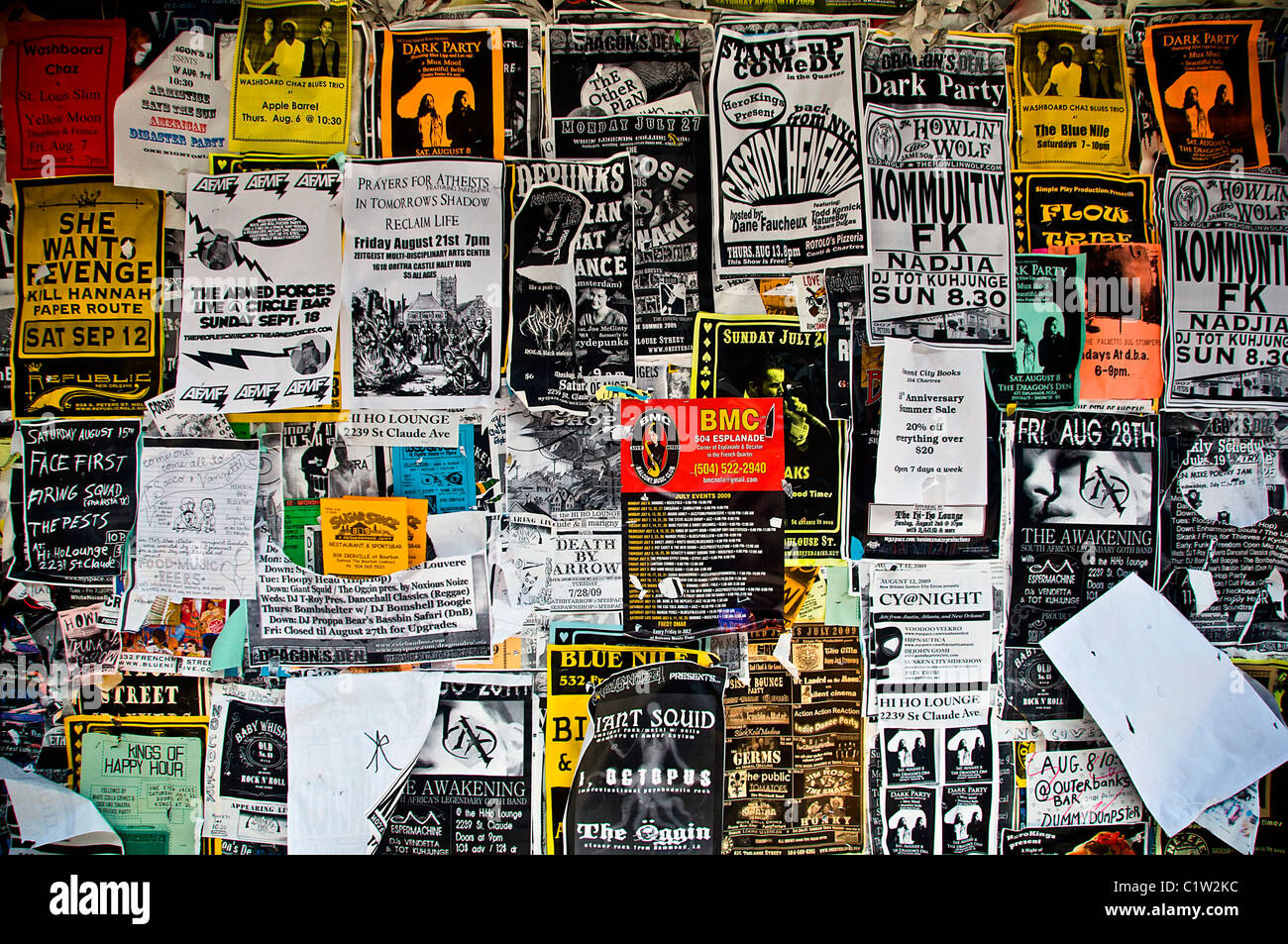 Flyers on a wall, New Orleans, Louisiana, USA Stock Photo - Alamy