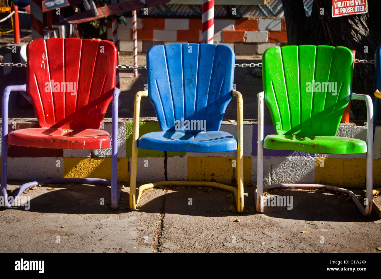 Close up colorful chairs street hi-res stock photography and images - Alamy