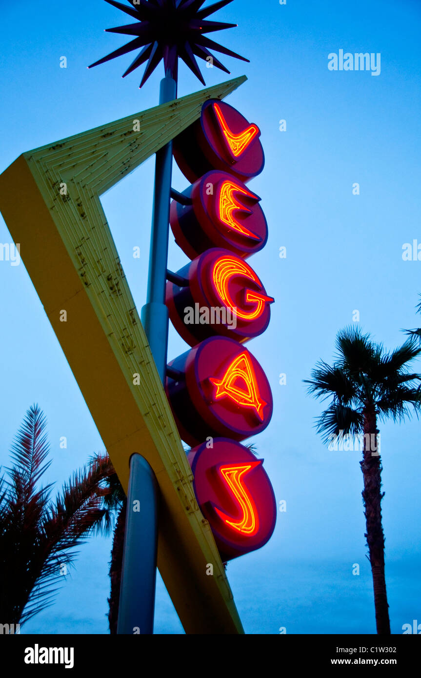Low angle view of a neon sign, Las Vegas, Nevada, USA Stock Photo - Alamy
