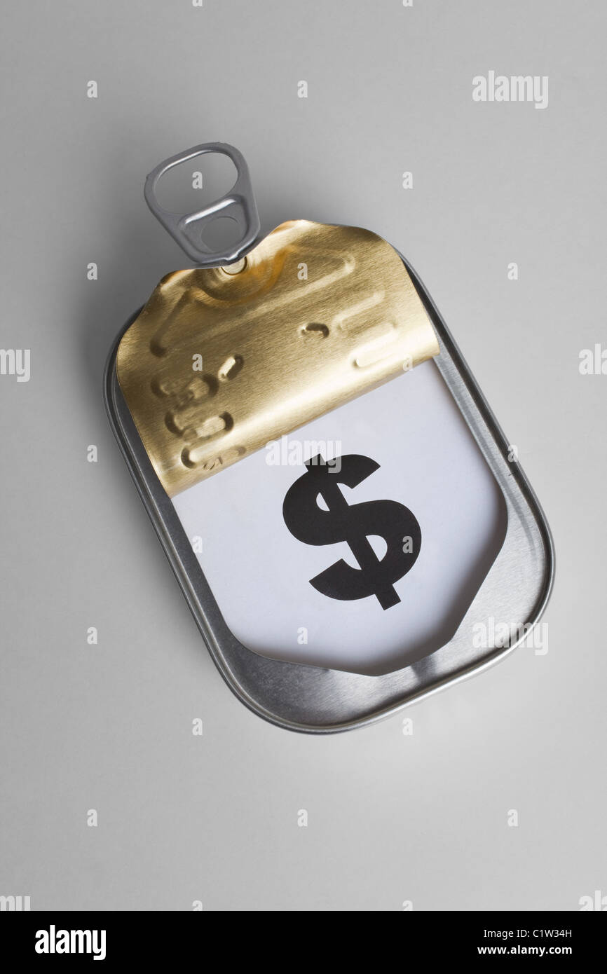 Can and Dollar Sign, Concept of easy and timely financial assistance ...
