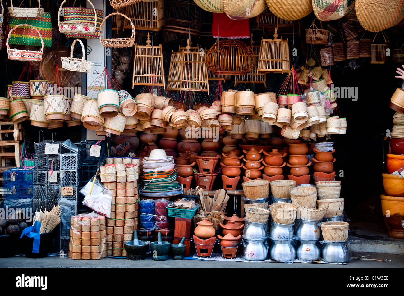 A Thai hardware store that features mostly woven goods, located in Khon ...