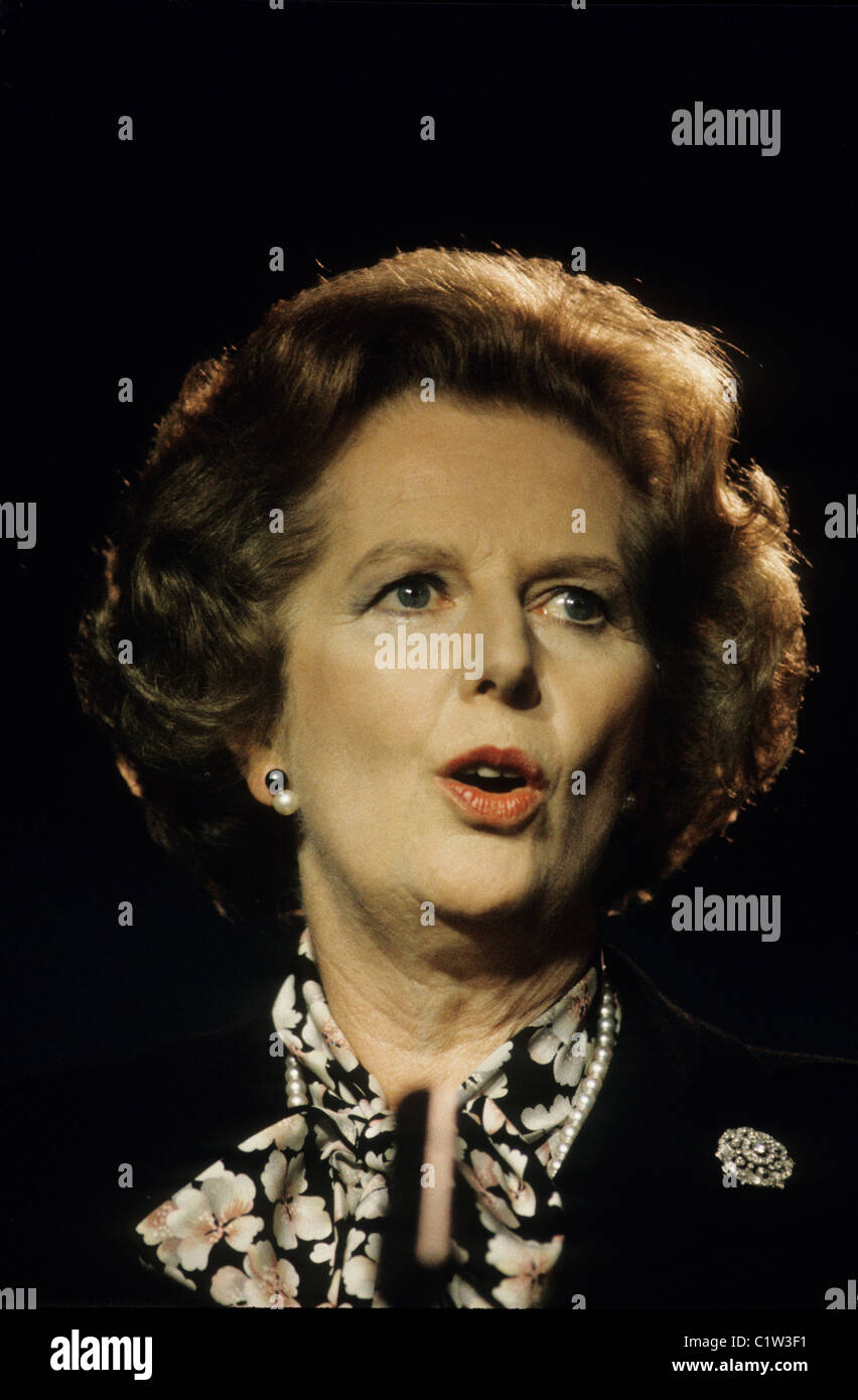 Prime Minister Margaret Thatcher at the the Conservative Party ...
