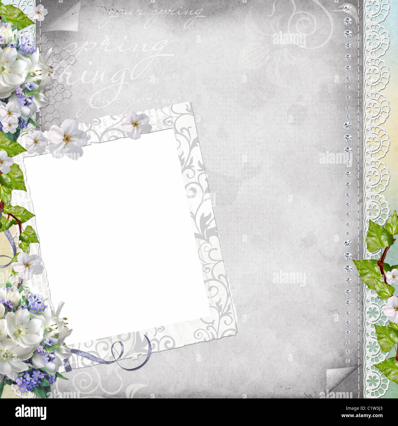 Beautiful spring frame for photos Stock Photo - Alamy