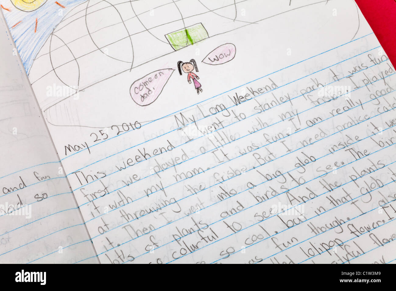 Child Writing close up for background Stock Photo - Alamy