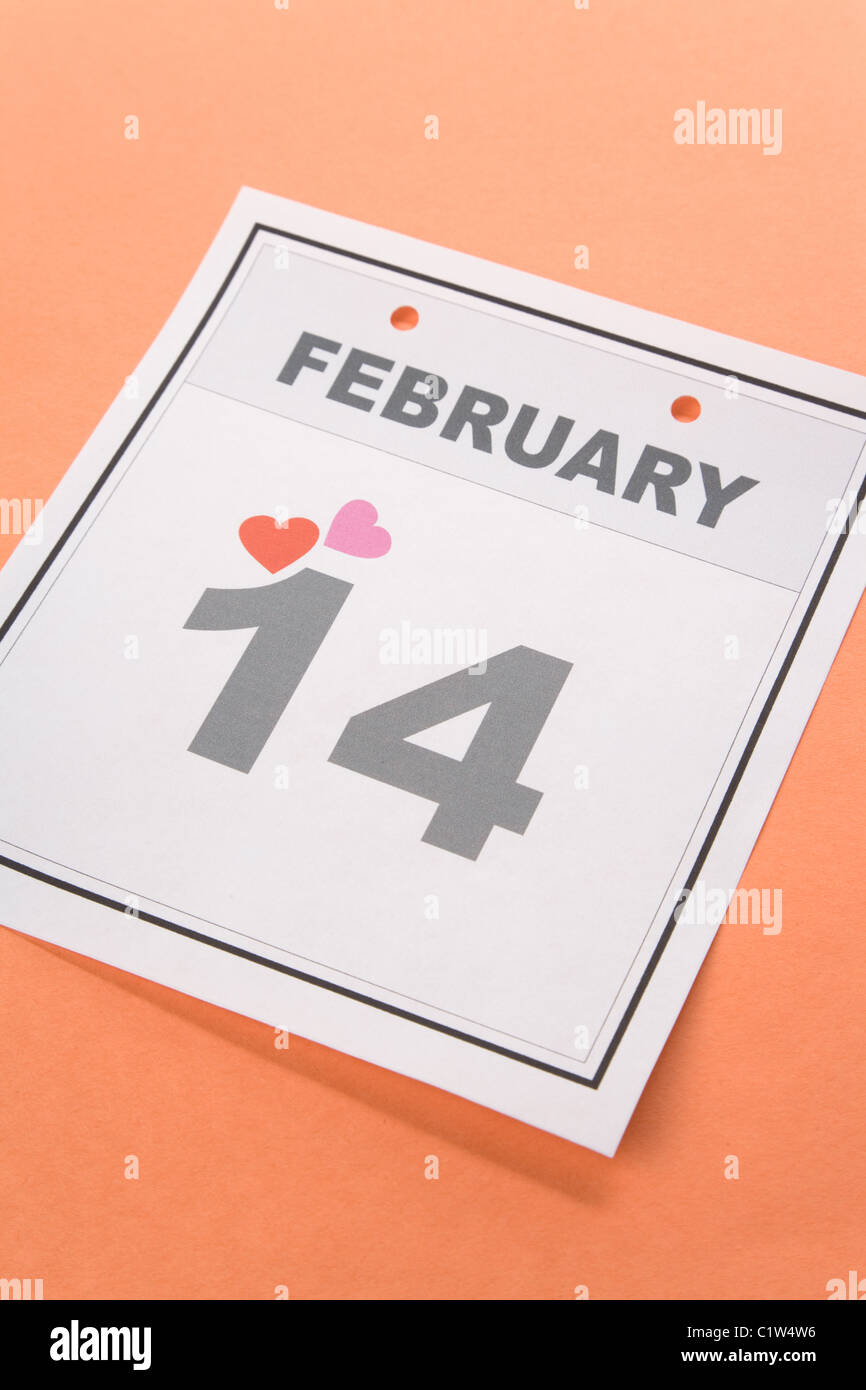 Valentine's Day, calendar date February 14 for background Stock Photo ...