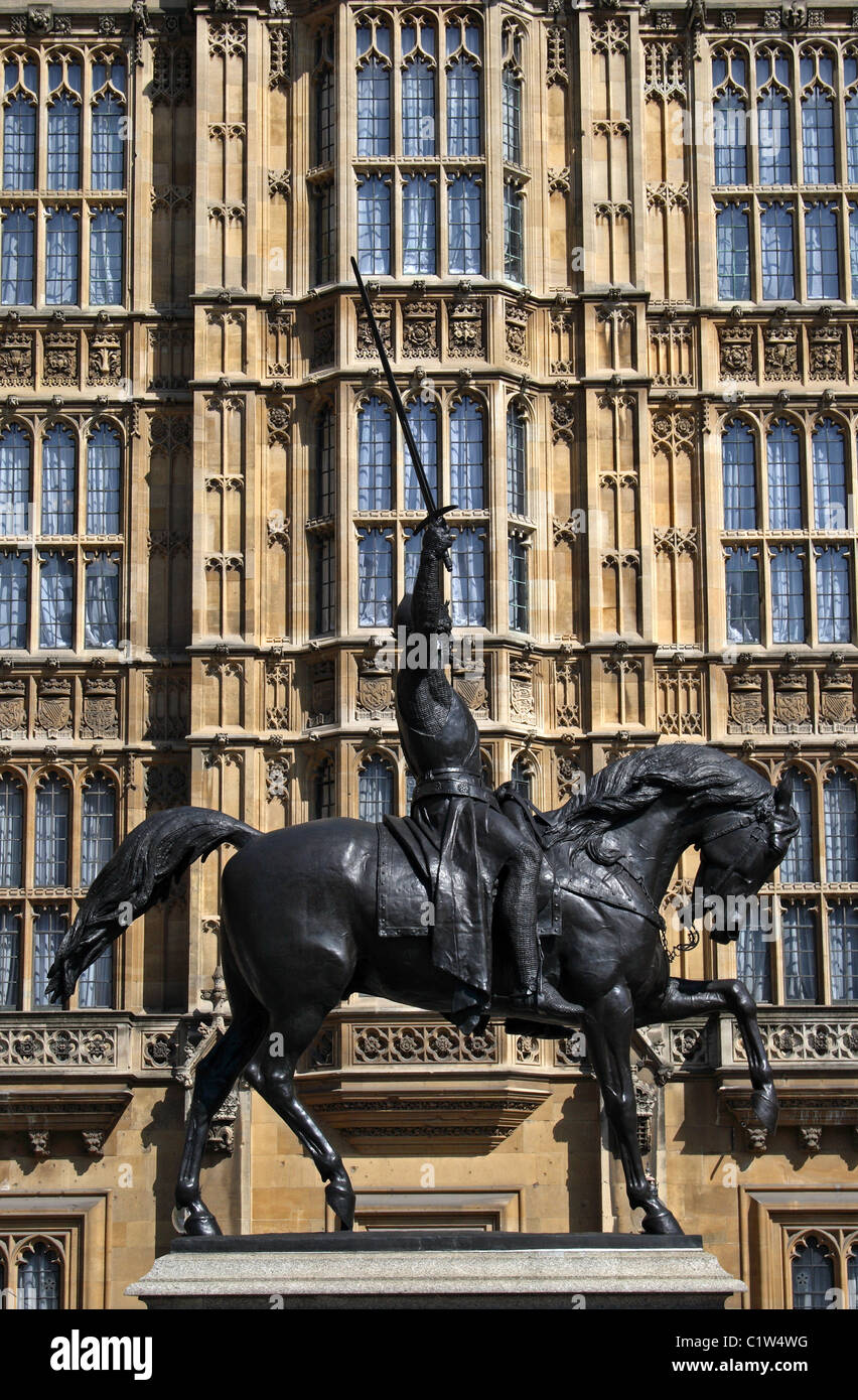 The statue of King Richard I, or Richard the Lionheart, outside the ...