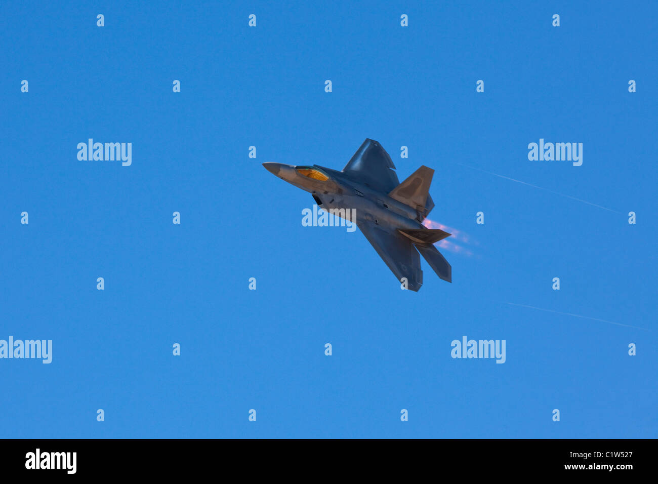 US Air Force F-22 Raptor Jet Fighter in flight, Fort Worth Alliance ...