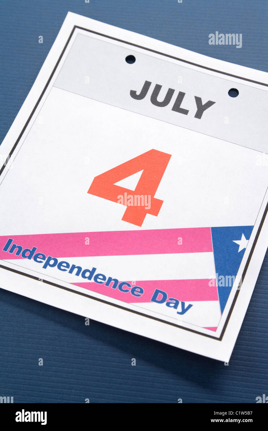 Independence Day, calendar date Fourth of July for background Stock ...