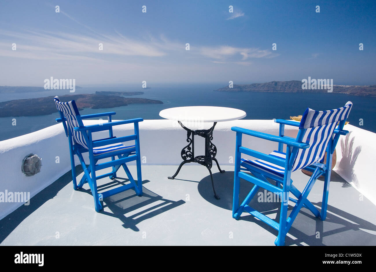Blue chair greece hi-res stock photography and images - Alamy