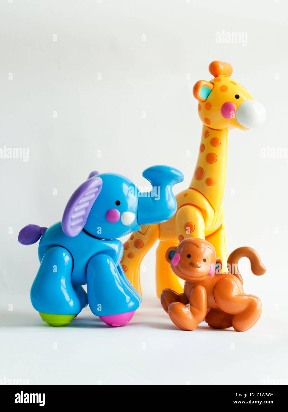 A collection of toy animals isolated on white background Stock Photo ...