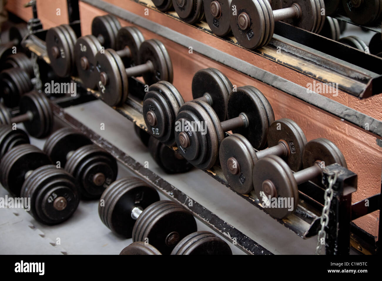 Collection of barbells Stock Photo - Alamy