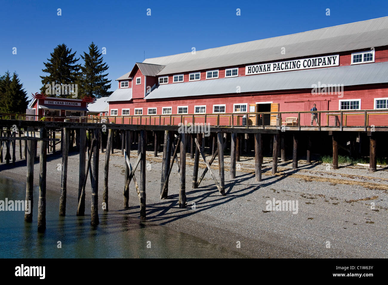 Pier with a museum in the background, Glacier Bay, Cannery Museum, Icy ...