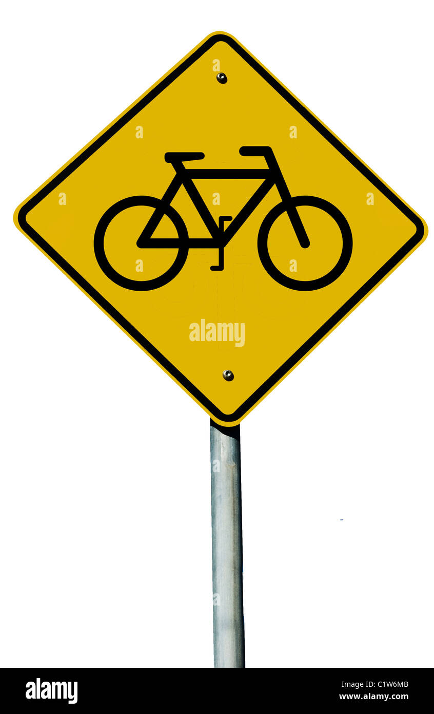 Hazard beware bicycle sign hi-res stock photography and images - Alamy