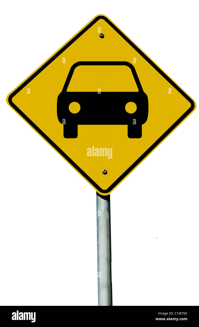Car or Automobile sign isolated on a plain white background Stock Photo ...