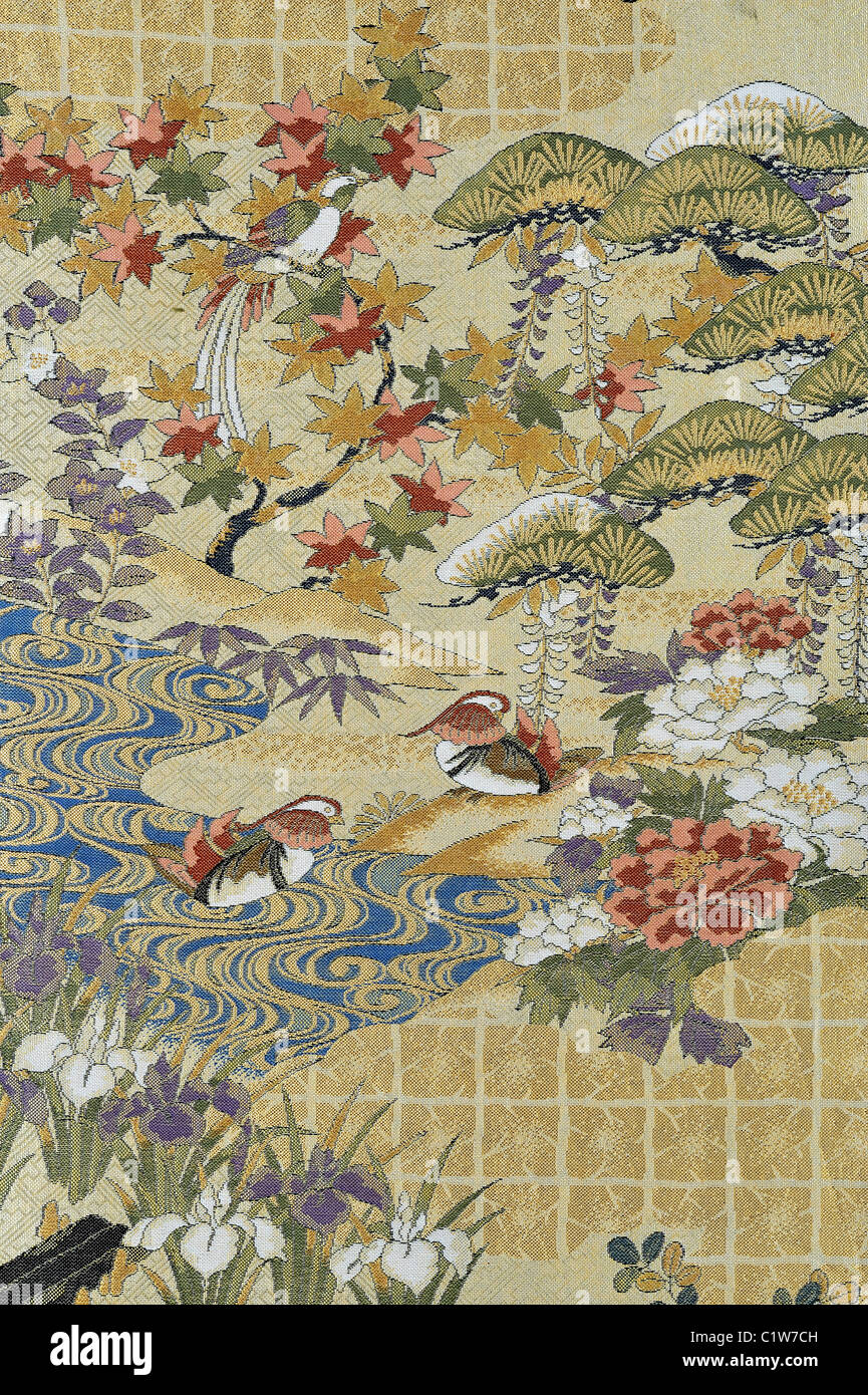 Detail of Japanese textile print Stock Photo - Alamy