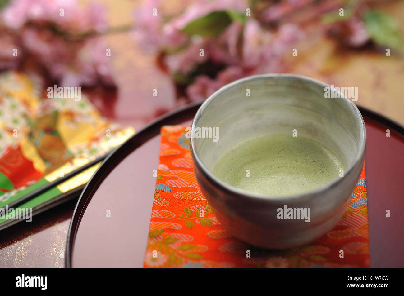 Maccha tea served in tea ceremony Stock Photo - Alamy