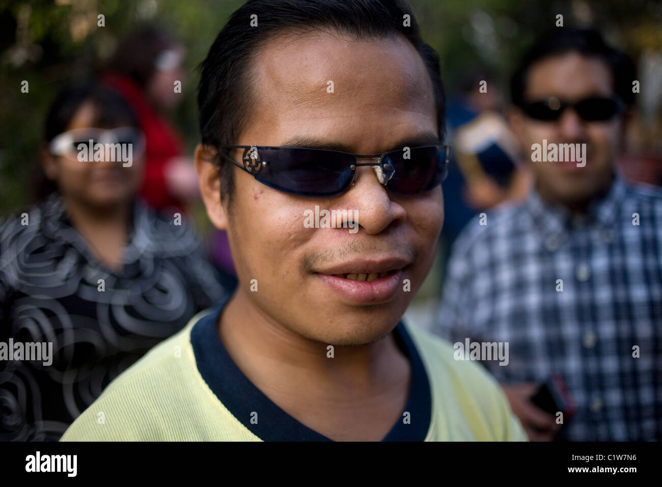 Blind students during a photography workshop for the blind and visually ...