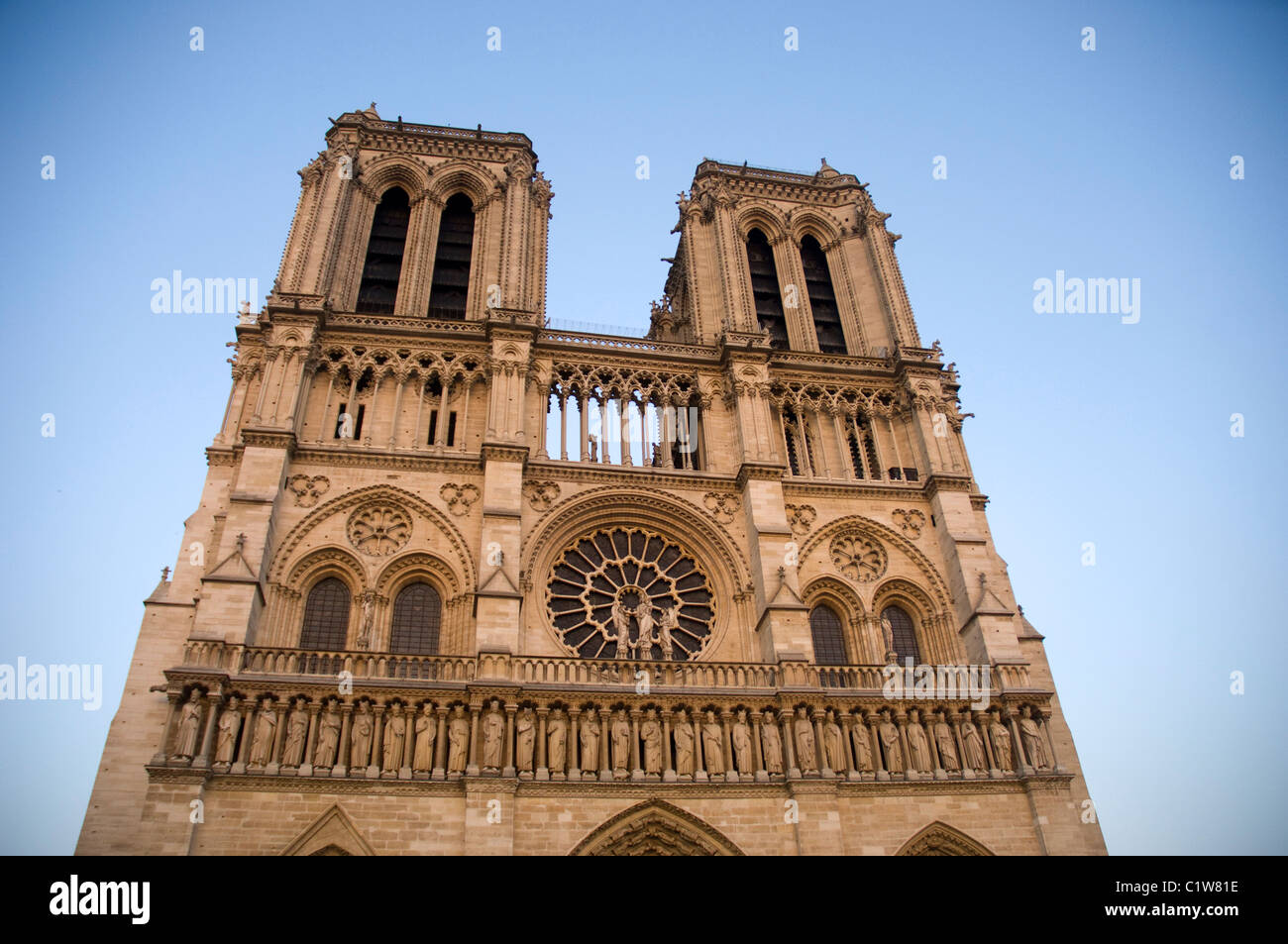 France, Paris, Twin bell towers of Notre Dame Cathedral Stock Photo - Alamy