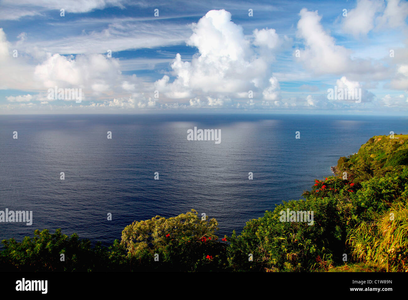 Sunset over the ocean, Waipio Bay, Big Island, Hawaii, USA Stock Photo ...
